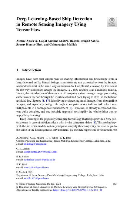 (PDF) Deep Learning-Based Ship Detection in Remote Sensing Imagery Using TensorFlow