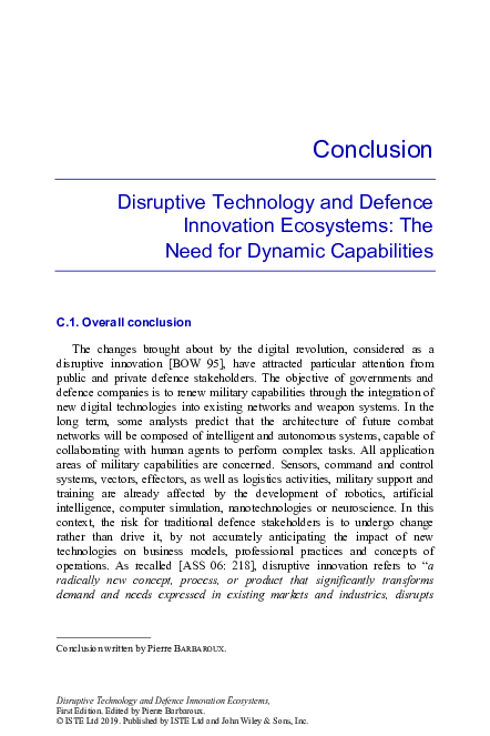 (PDF) Conclusion: Disruptive Technology and Defence Innovation ...