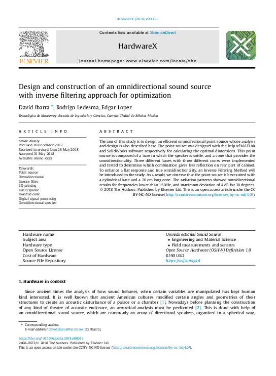 (PDF) Design and construction of an omnidirectional sound source with inverse filtering approach ...