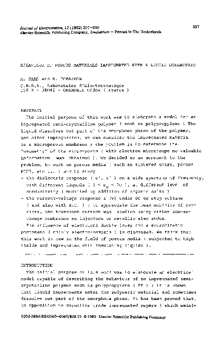 Pdf Dielectric Behavior Of Impregnated Porous Materials