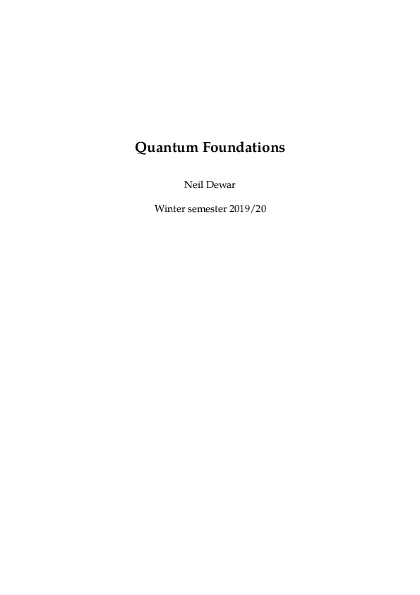 (PDF) Quantum Foundations