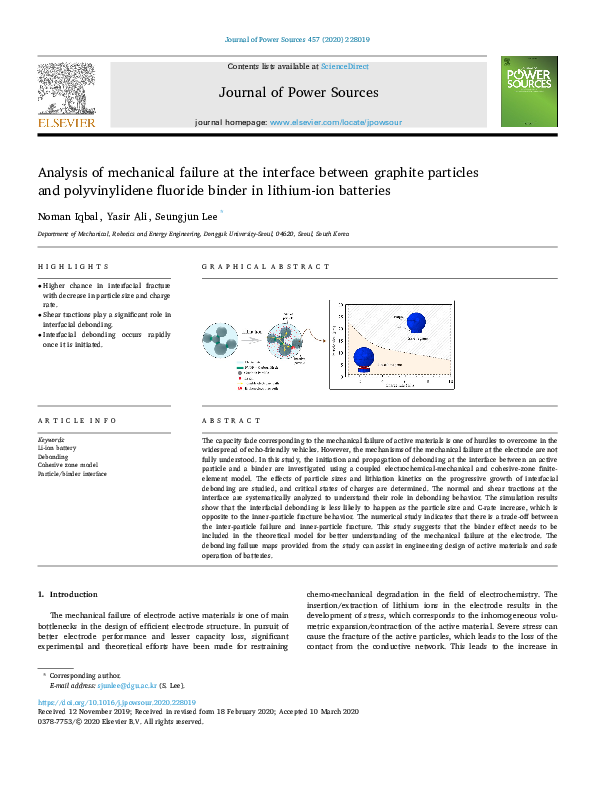 (PDF) Analysis of mechanical failure at the interface between graphite ...