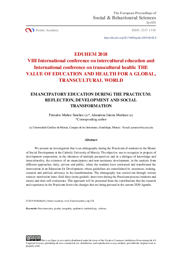 (PDF) Emancipatory Education During The Practicum: Reflection ...