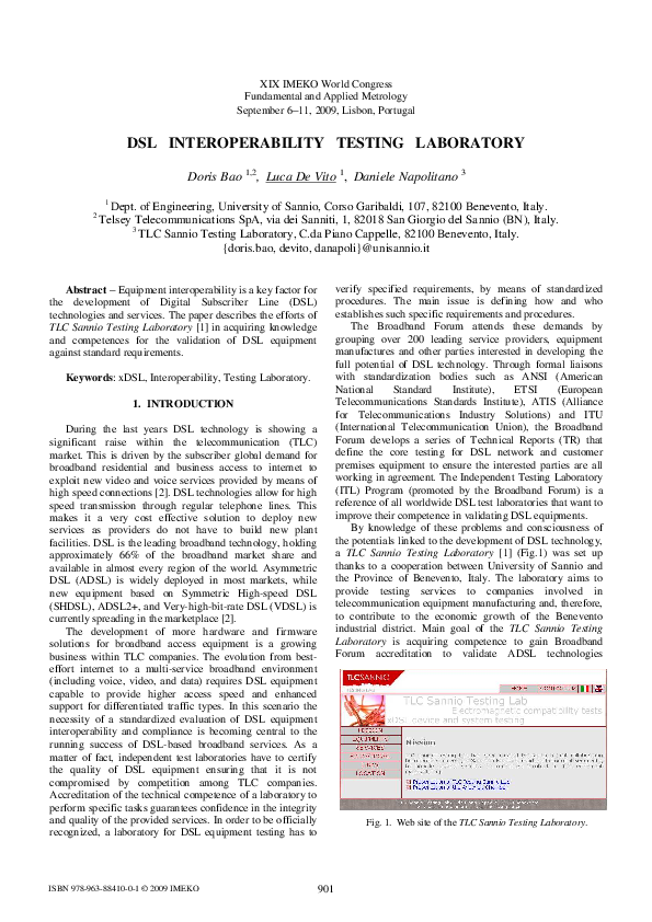 Pdf Dsl Interoperability Testing Laboratory