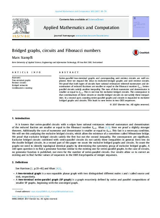 (PDF) Bridged graphs, circuits and Fibonacci numbers