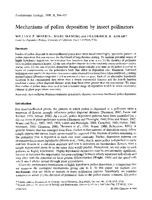(PDF) Mechanisms of pollen deposition by insect pollinators