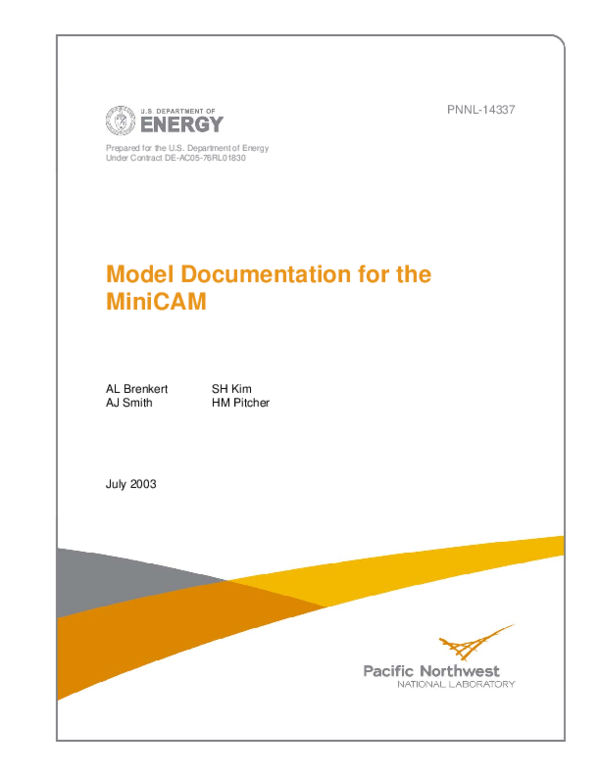 (PDF) Model Documentation for the MiniCAM