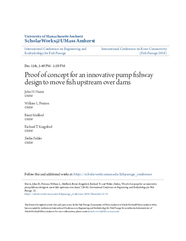 (PDF) Proof of concept for an innovative pump fishway design to move ...