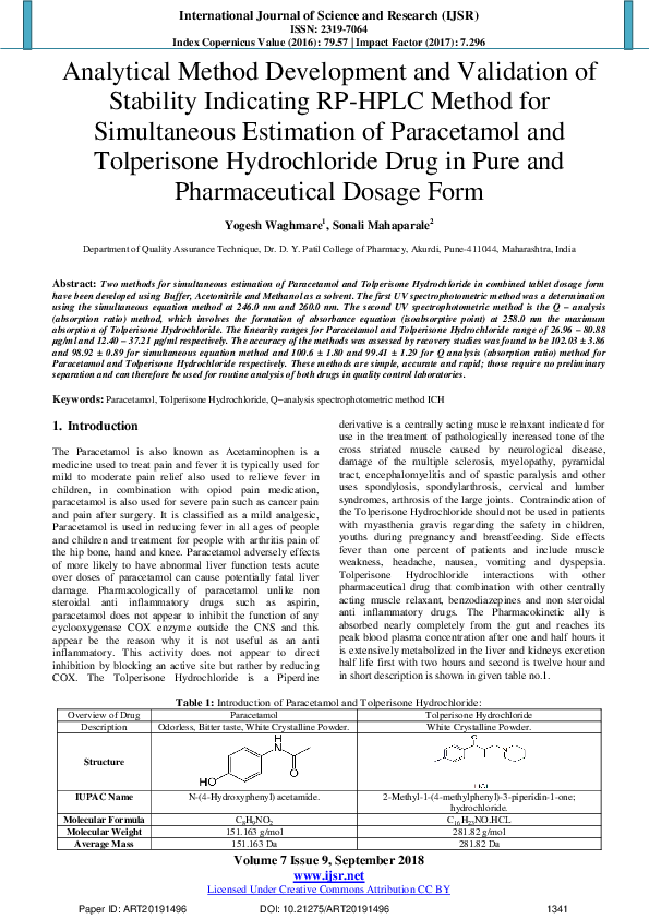 (PDF) Analytical Method Development and Validation of Stability Indicating RP-HPLC Method for ...