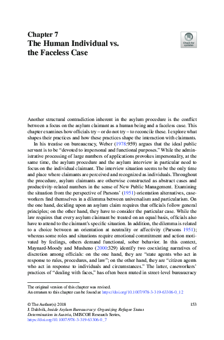 (PDF) The Human Individual vs. the Faceless Case