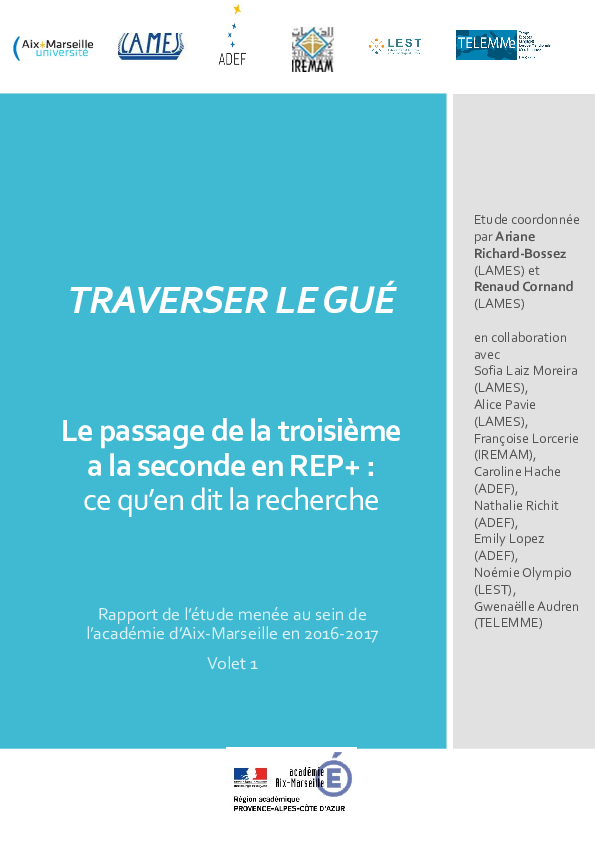 (PDF) Traverser le gué. Le passage de la troisième à la seconde en REP+ ...