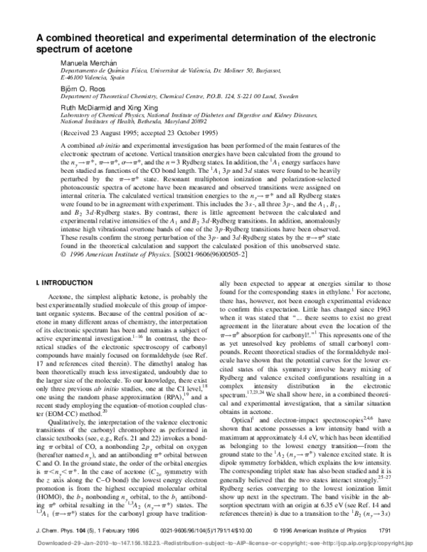 (PDF) A combined theoretical and experimental determination of the ...