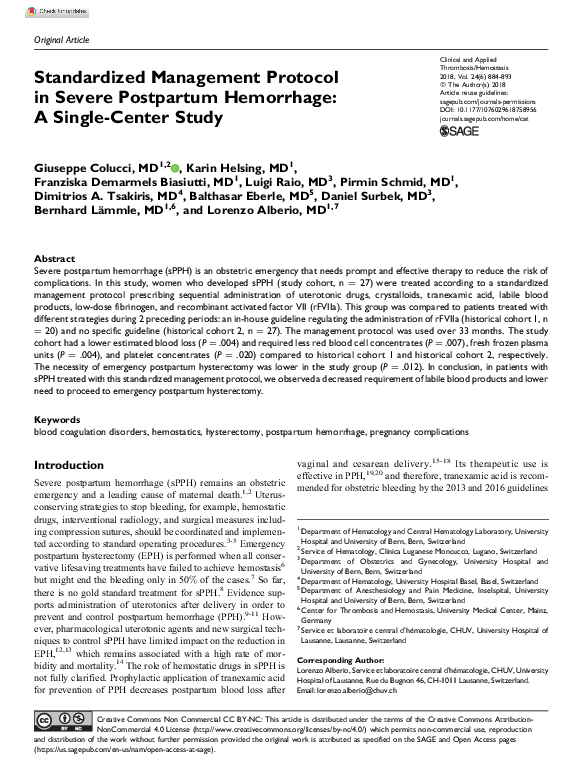 (PDF) Standardized Management Protocol in Severe Postpartum Hemorrhage ...
