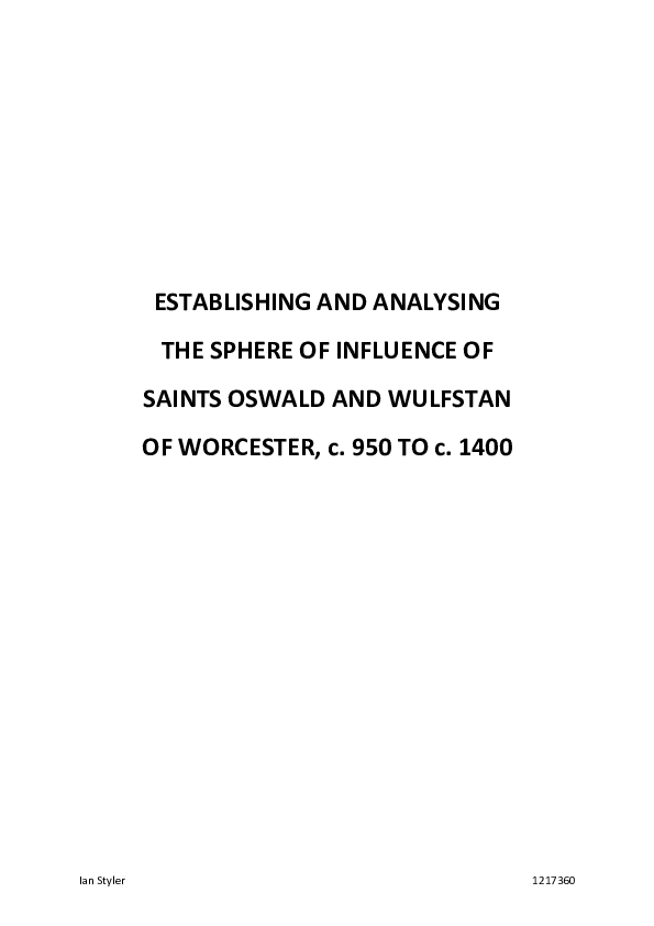 (PDF) Establishing and analysing the sphere of influence of Saints ...