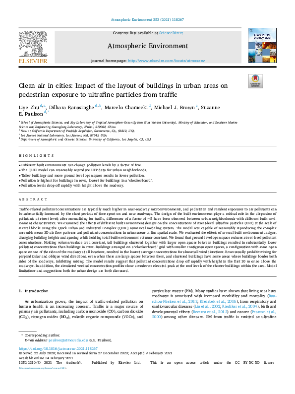 (PDF) Clean air in cities: Impact of the layout of buildings in urban ...