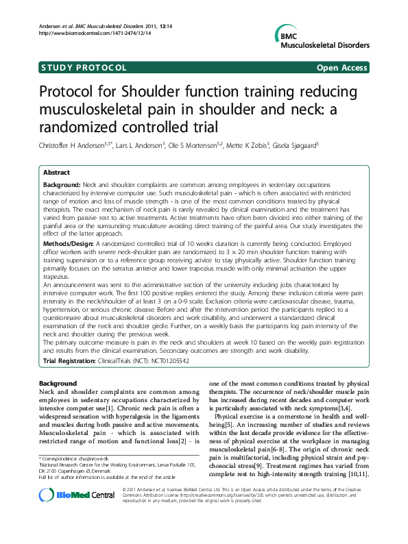 (PDF) Protocol for Shoulder function training reducing musculoskeletal ...