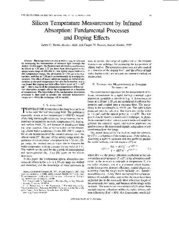 (PDF) Silicon temperature measurement by infrared absorption ...