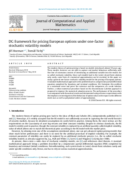 (PDF) DG framework for pricing European options under one-factor ...