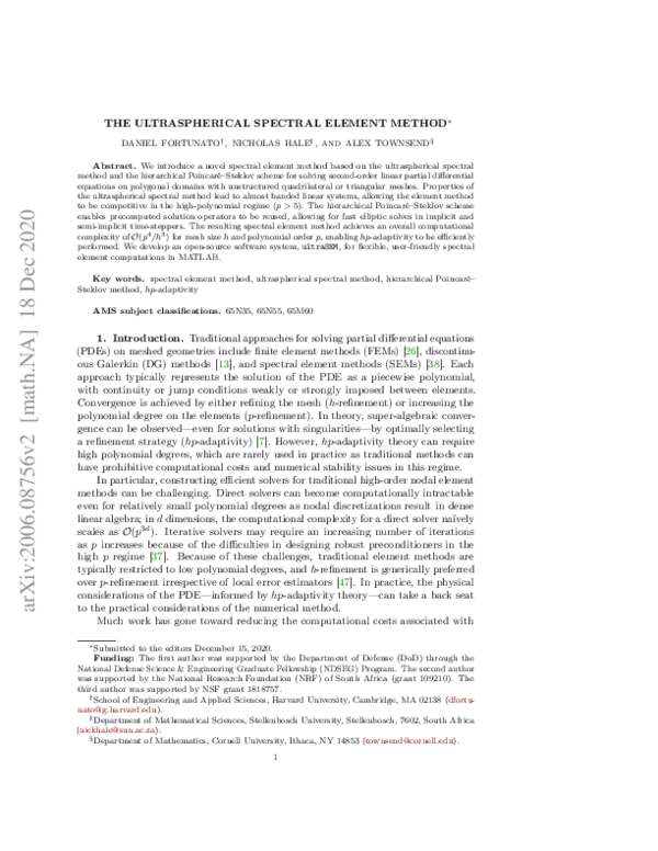 (PDF) Novel Ultraspherical Spectral Element Method for PDEs