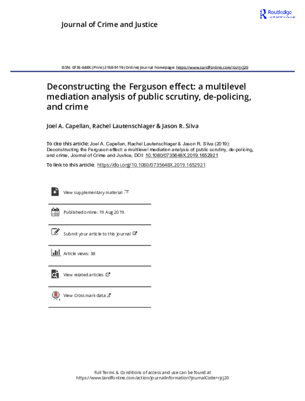(PDF) Deconstructing the Ferguson effect: a multilevel mediation ...