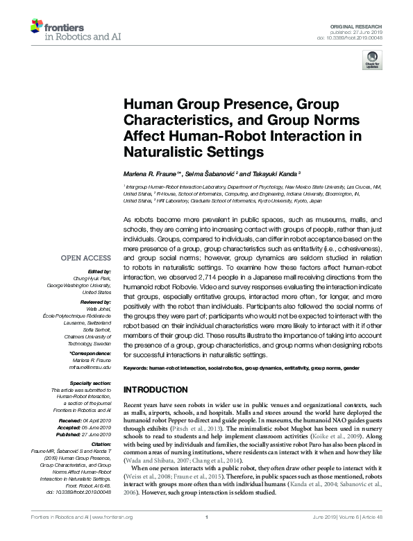 (PDF) Human Group Presence, Group Characteristics, and Group Norms ...