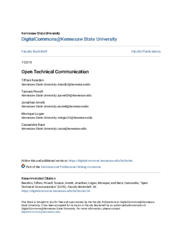 (PDF) Open Technical Communication