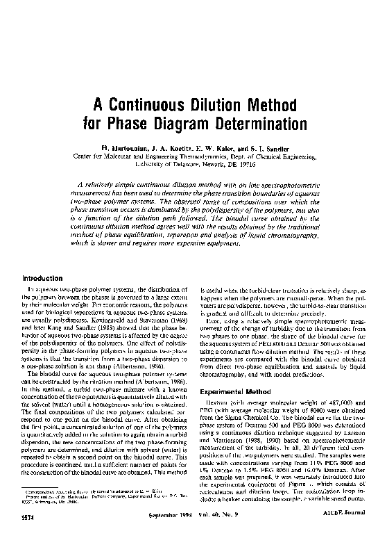 (PDF) A continuous dilution method for phase diagram determination