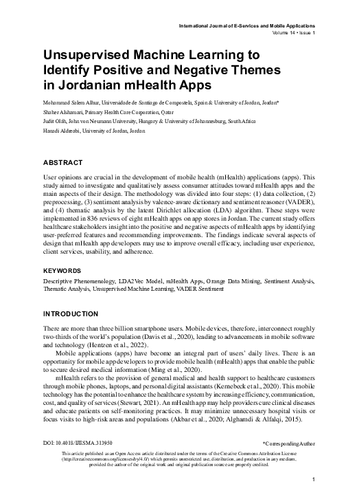 (PDF) Unsupervised Machine Learning to Identify Positive and Negative Themes in Jordanian ...