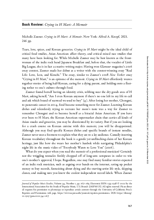 (PDF) Review: Crying in H Mart: A Memoir , by Michelle Zauner