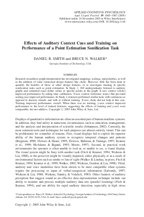 (PDF) Effects of auditory context cues and training on performance of a point estimation ...