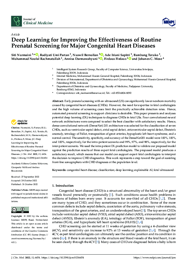(PDF) Deep Learning for Improving the Effectiveness of Routine Prenatal ...