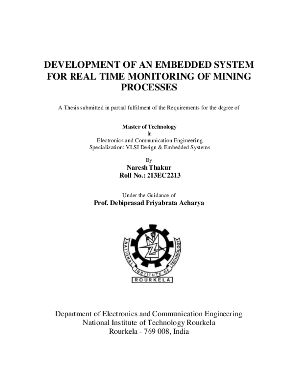 (PDF) Development of an Embedded System for Realtime Monitoring of Mining Processes | Naresh ...