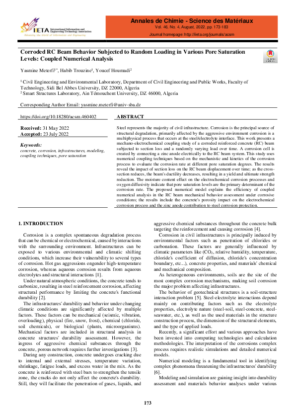 (PDF) Corroded RC Beam Behavior Subjected to Random Loading in Various ...