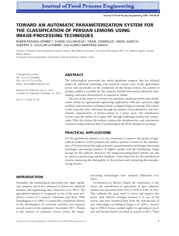 (PDF) Toward an Automatic Parameterization System for the Classification of Persian Lemons Using ...