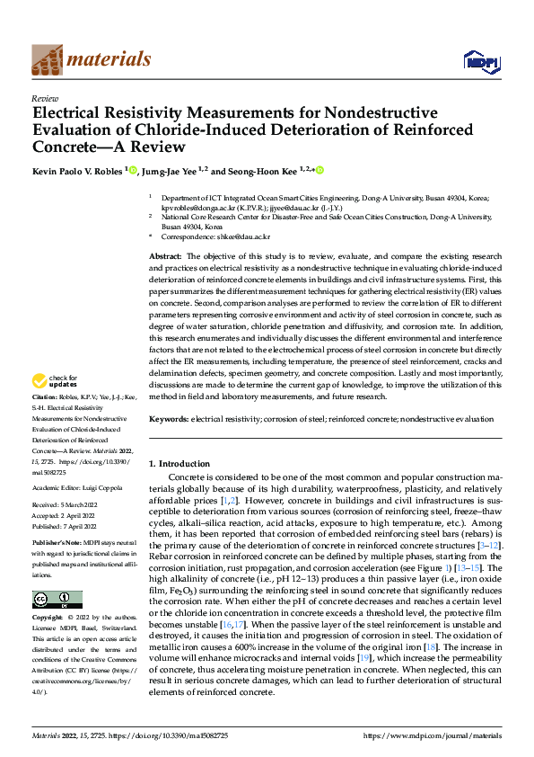 (PDF) Electrical Resistivity Measurements for Nondestructive Evaluation ...