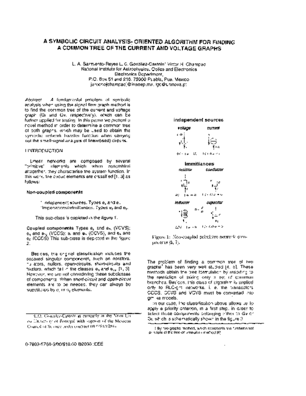 (PDF) A symbolic circuit analysis-oriented algorithm for finding a common tree of the current ...