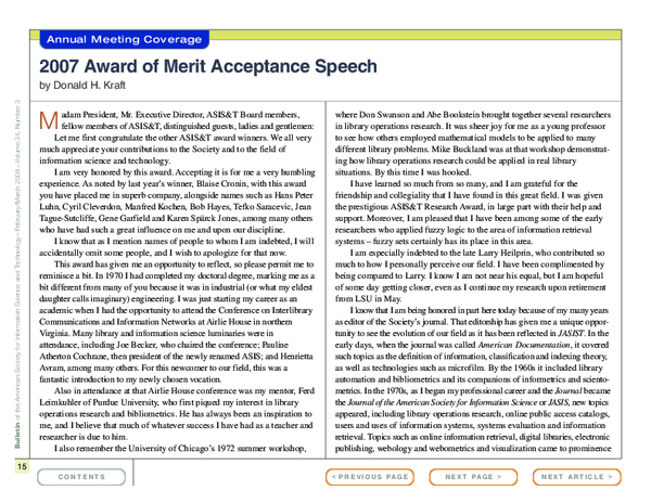 (PDF) Award of Merit acceptance speech