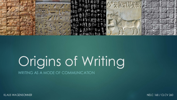 (PDF) Origins of Writing – Writing as a Mode of Communication (II)