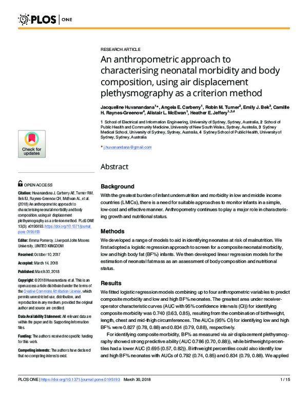 (PDF) An anthropometric approach to characterising neonatal morbidity ...