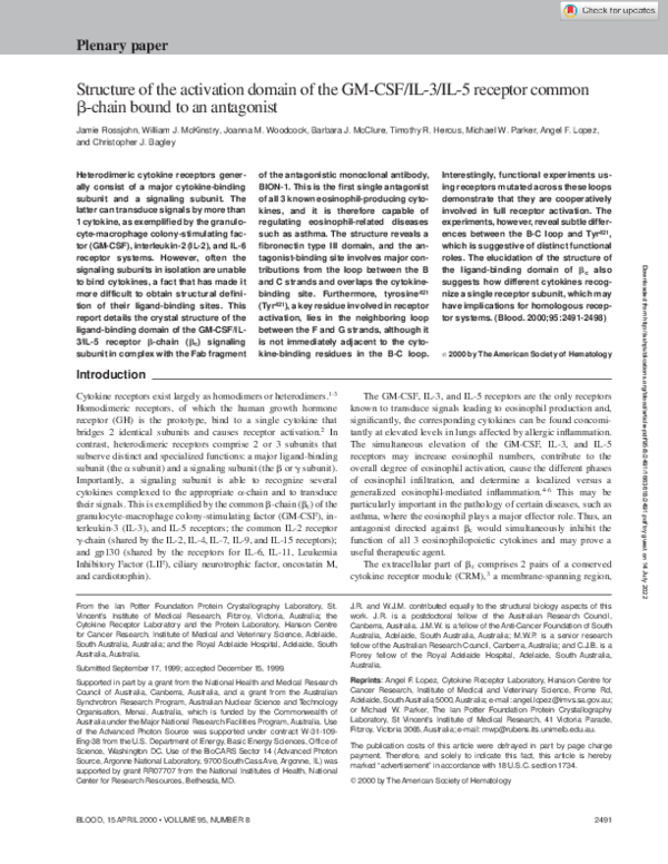 (PDF) Structure of the activation domain of the GM-CSF/IL-3/IL-5 ...