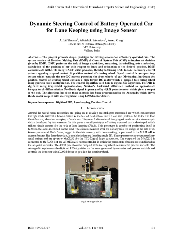 (PDF) Dynamic Steering Control of Battery Operated Car for Lane Keeping ...