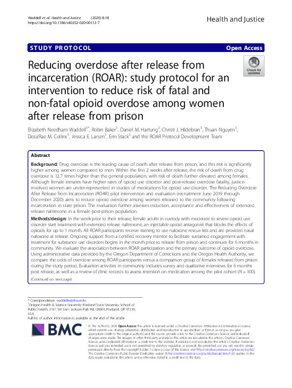 (PDF) Reducing Overdose After Release From Incarceration