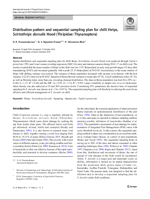(PDF) Distribution pattern and sequential sampling plan for spotted pod ...