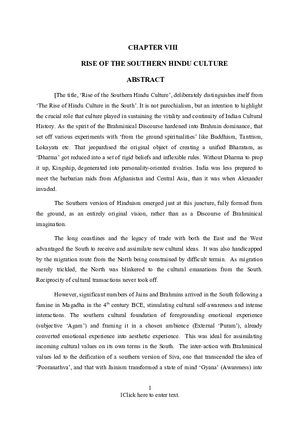 (DOC) CHAPTER VIII RISE OF THE SOUTHERN HINDU CULTURE