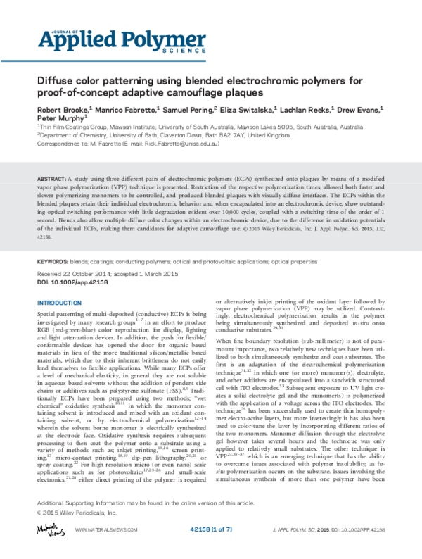 (PDF) Diffuse color patterning using blended electrochromic polymers ...