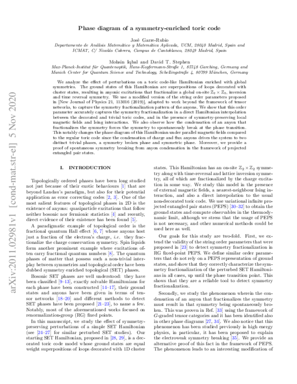 (PDF) Phase diagram of a symmetry-enriched toric code | Mohsin Iqbal - Academia.edu