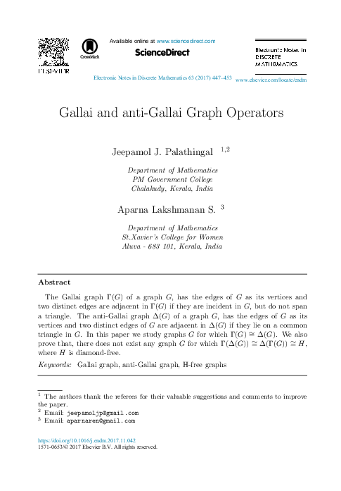 (PDF) Gallai and anti-Gallai Graph Operators