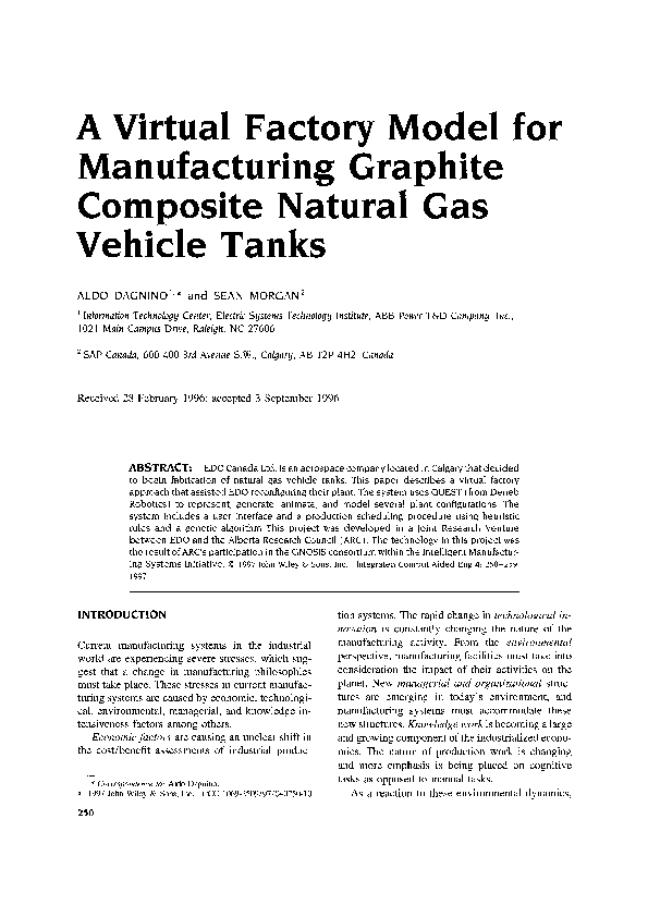 (PDF) A Virtual Factory Model for Manufacturing Graphite Composite ...