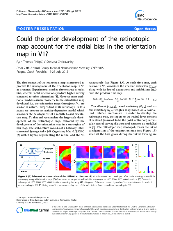(PDF) Could the prior development of the retinotopic map account for ...