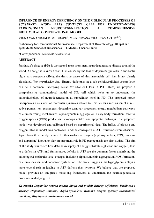 (PDF) Influence of Energy Deficiency on the Molecular Processes of ...